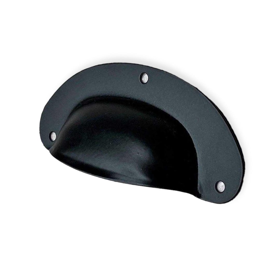 Black Cabinet Drawer Pull Cup Handle Steel 4” - Etsy