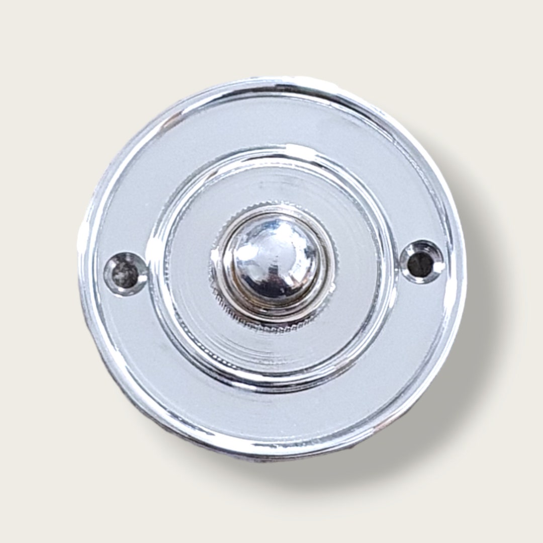 Polished Chrome Plain Push Button Front Door Bell Round - Etsy