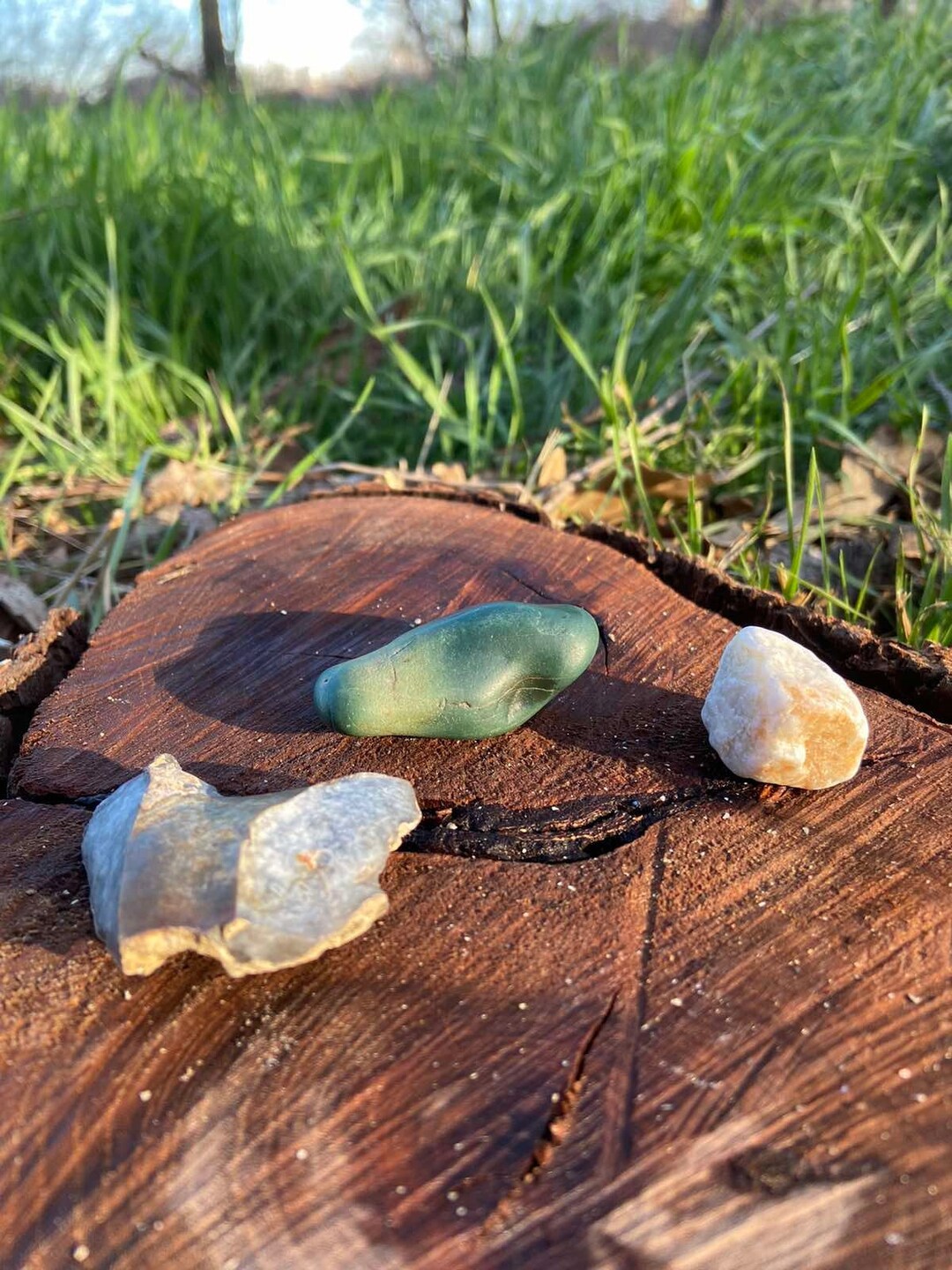 3 Beautiful Flint Stone, Quartz Stone, Blue, Green, White, Yellow ...