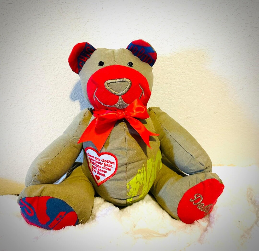 Memorial Bear Memory Bear, Custom Teddy Bear From Loved Ones Clothes ...