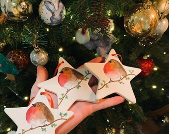 Christmas Baubles, Robin Christmas Gift, Robin Baubles, Christmas ...