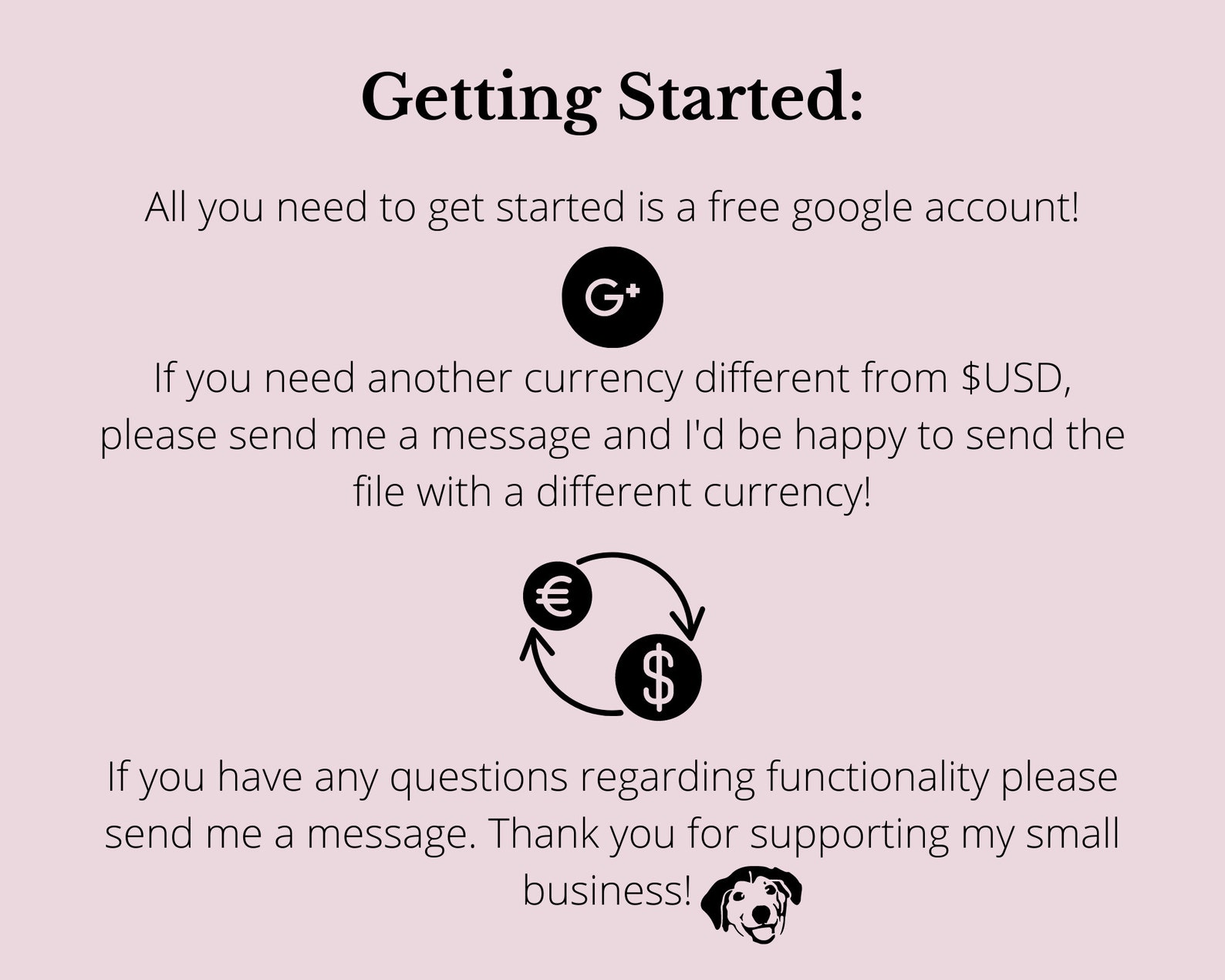 Rose Pink Annual Budget - Excel Spreadsheet - Google Sheet - Digital ...