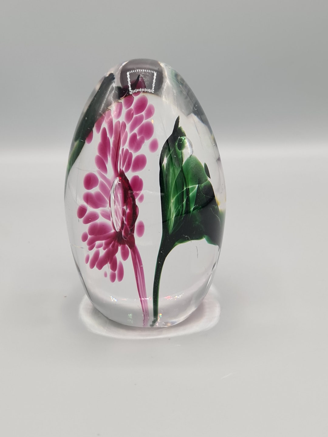 Beautiful Retro 1980s Gozo Glass Floral Paperweight in - Etsy