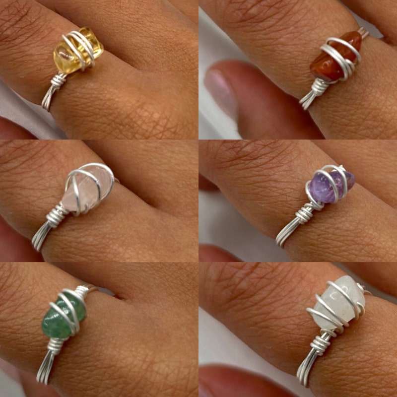 Healing Crystal Ring - Etsy UK
