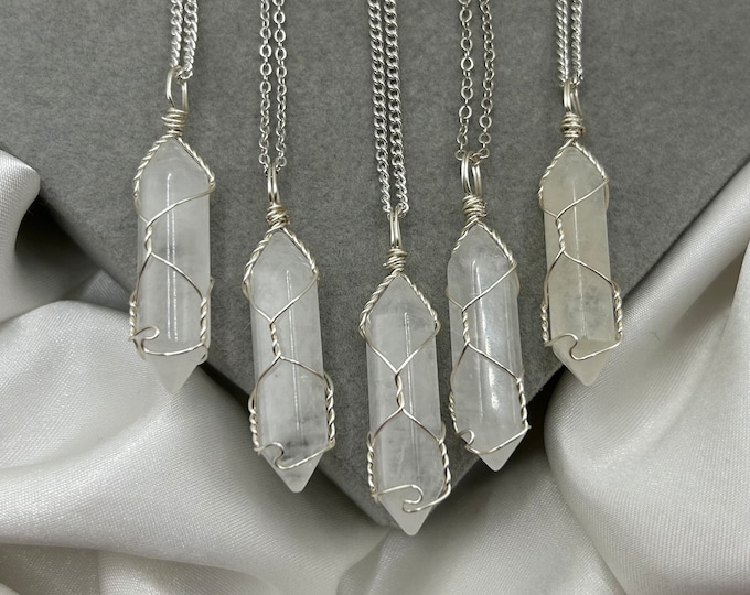 Raw Natural Clear Quartz Crystal Shard Necklace. High Grade Crystal ...