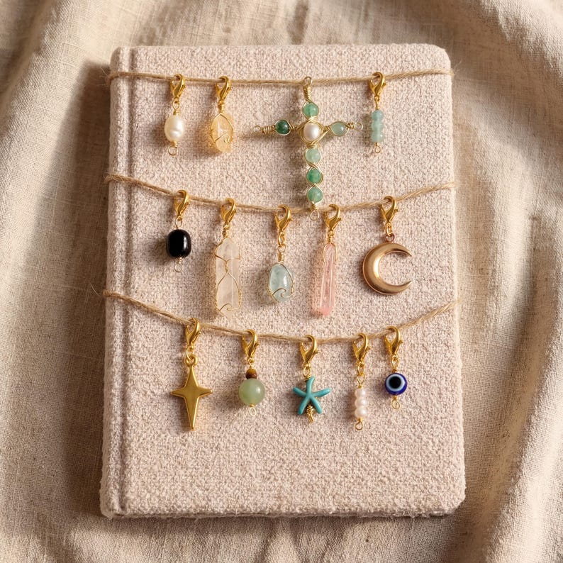 Journal Charms, Clip on Notebook Charms, Planner Charms, Gold Wire ...