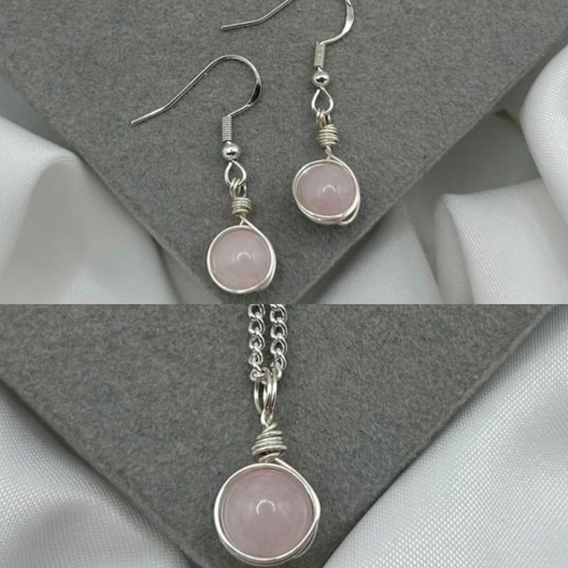 Jewellery Sets Rose Quartz - Etsy UK
