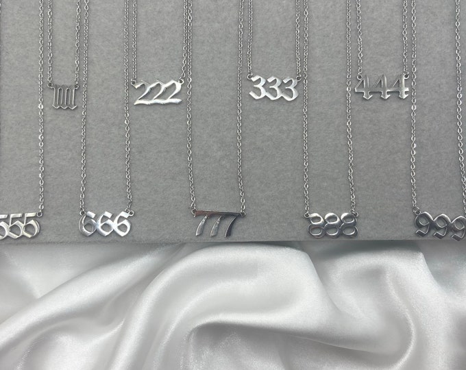 Silver 333 Necklace Angel Number Necklace, Manifesting Necklace, Simple ...