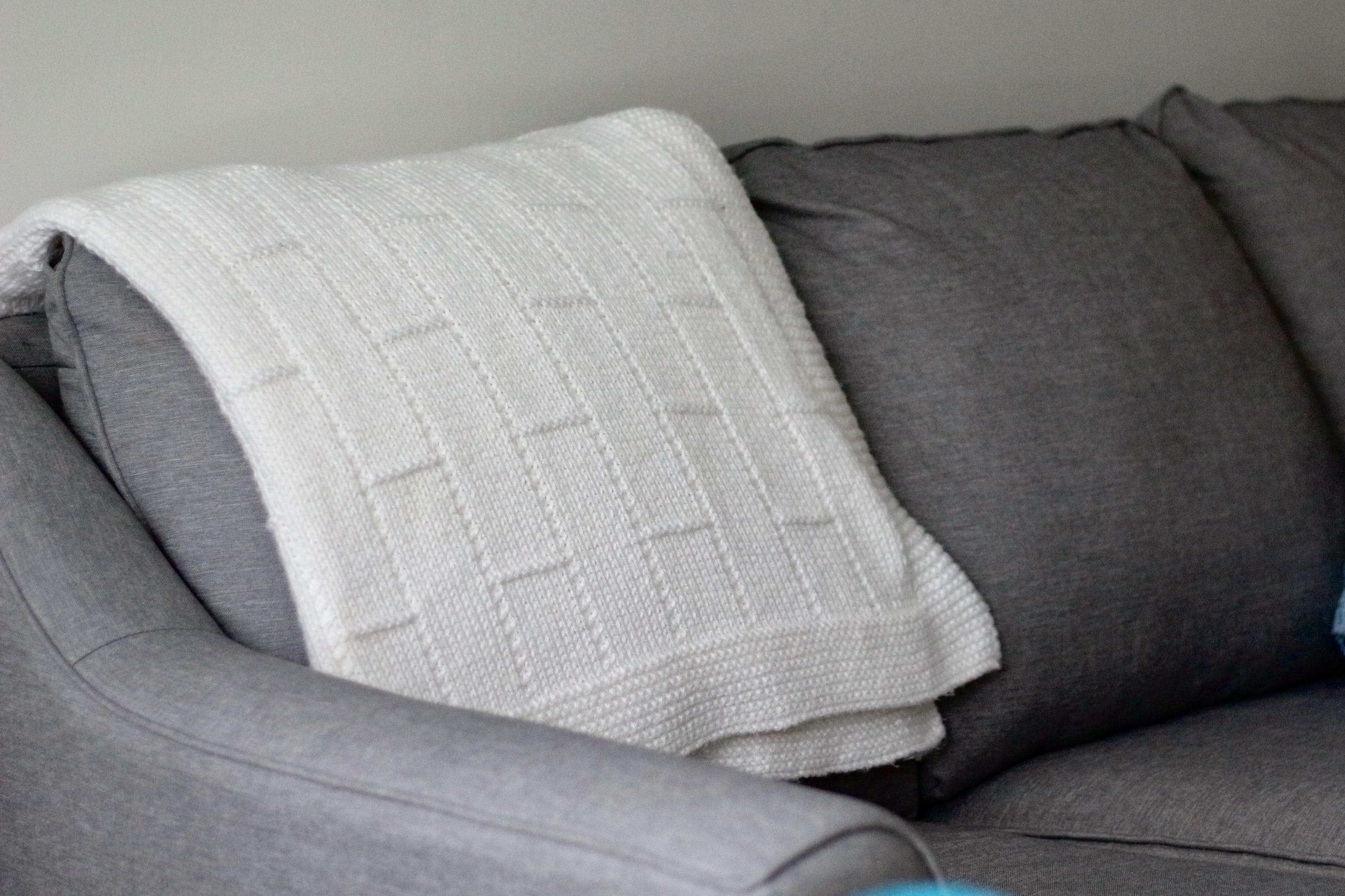 Knitting Pattern Beginners Easy Knit Blanket Cozy Textured Bulky Yarn ...