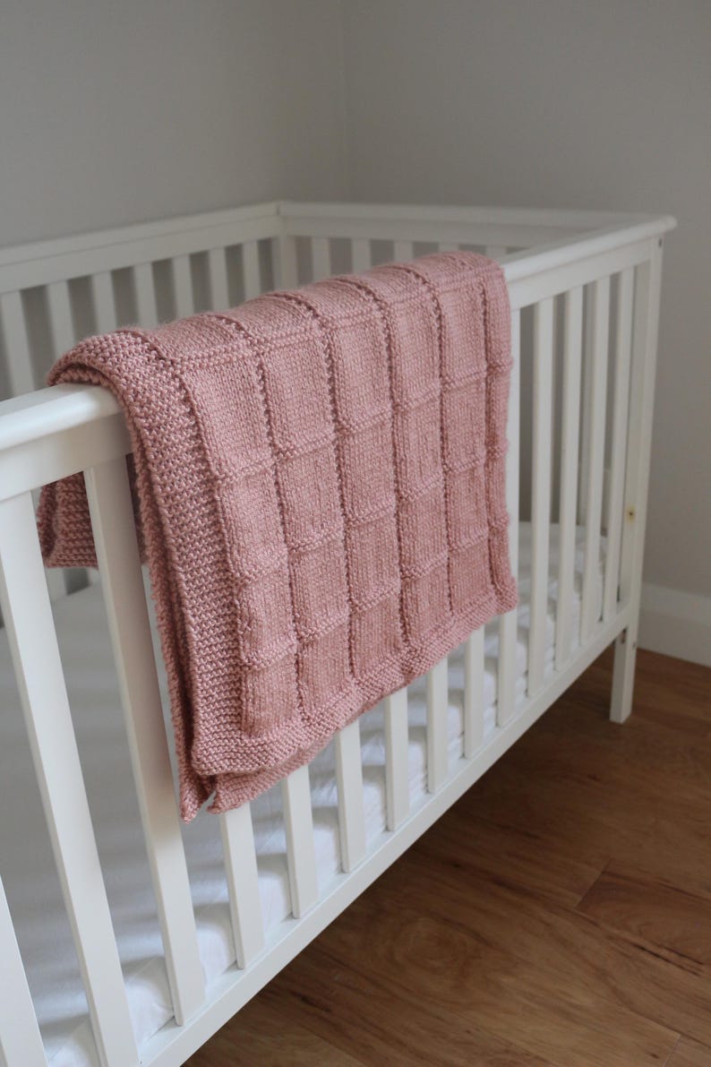 Easy Knit Baby Blanket Pattern, Beginner DIY Knitting Project, Handmade ...