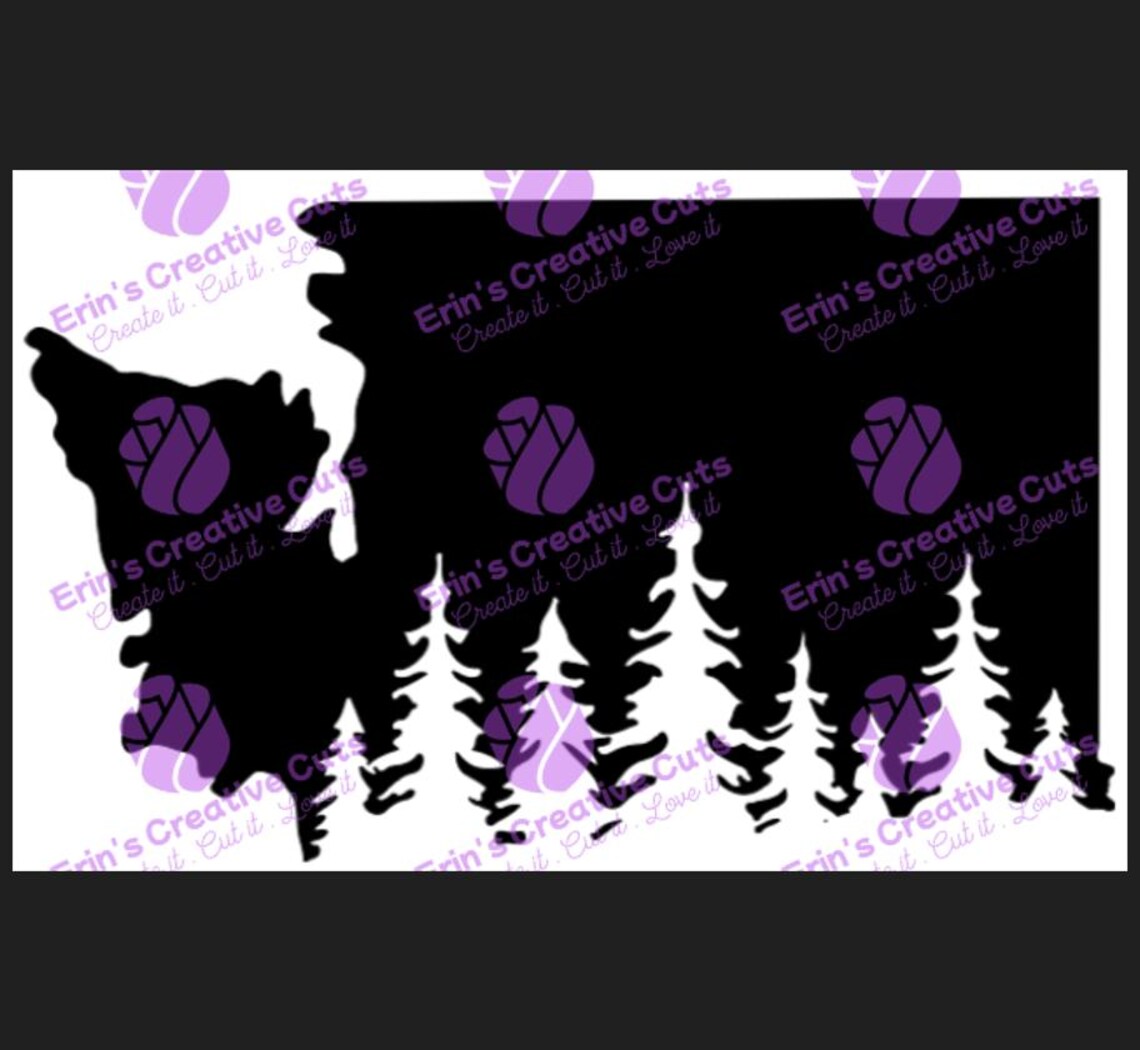 Washington State Outline With Forest Tree Line PNW SVG PNG File ...