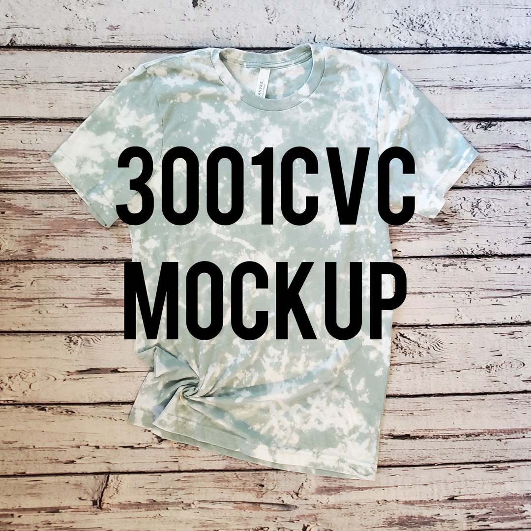 Heather Dusty Blue Mockup, 3001CVC Bella+canvas Acid Wash Shirt Mockups ...