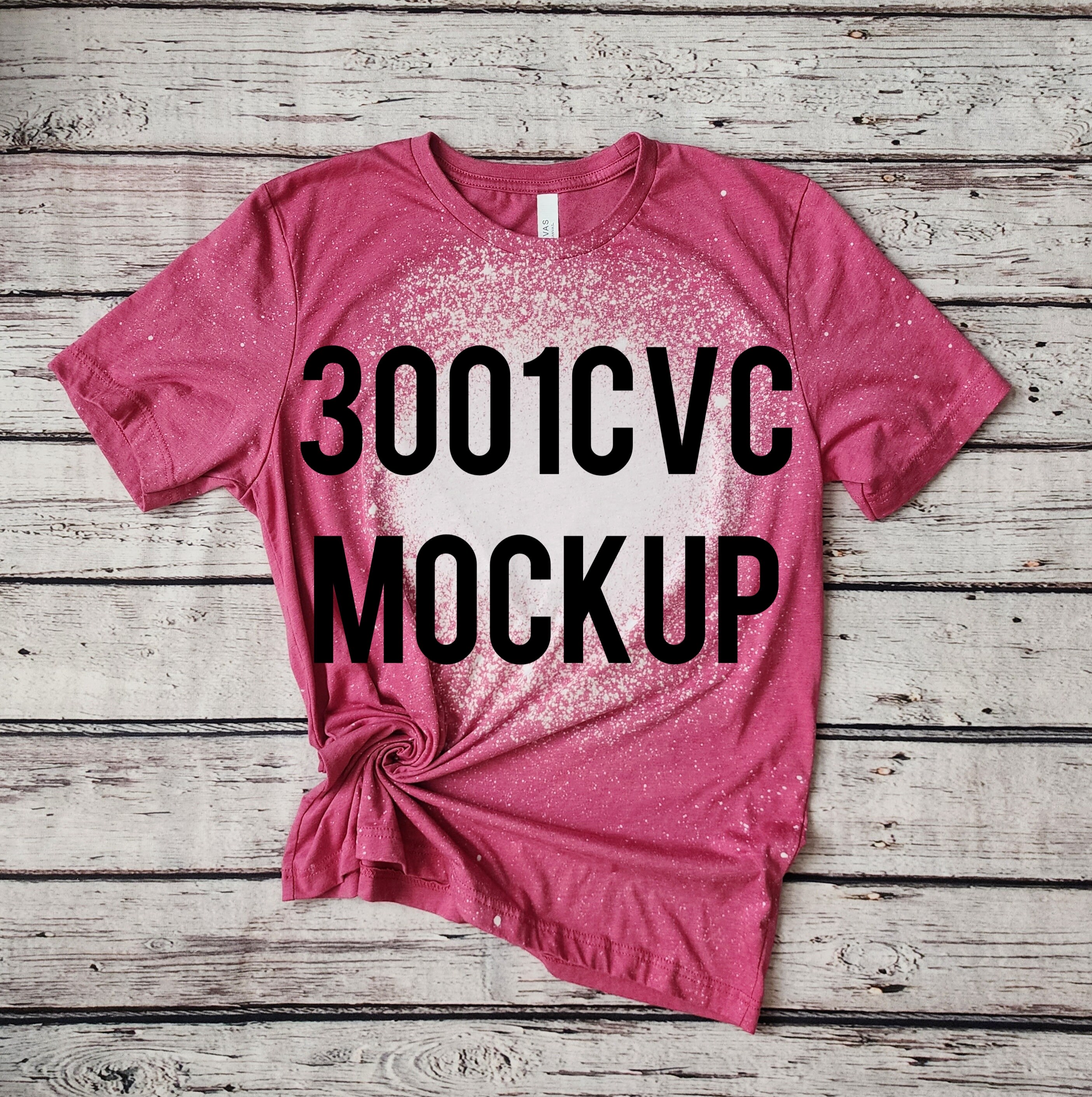 Heather Raspberry 3001CVC Mockup Bleached Mockup Bella - Etsy