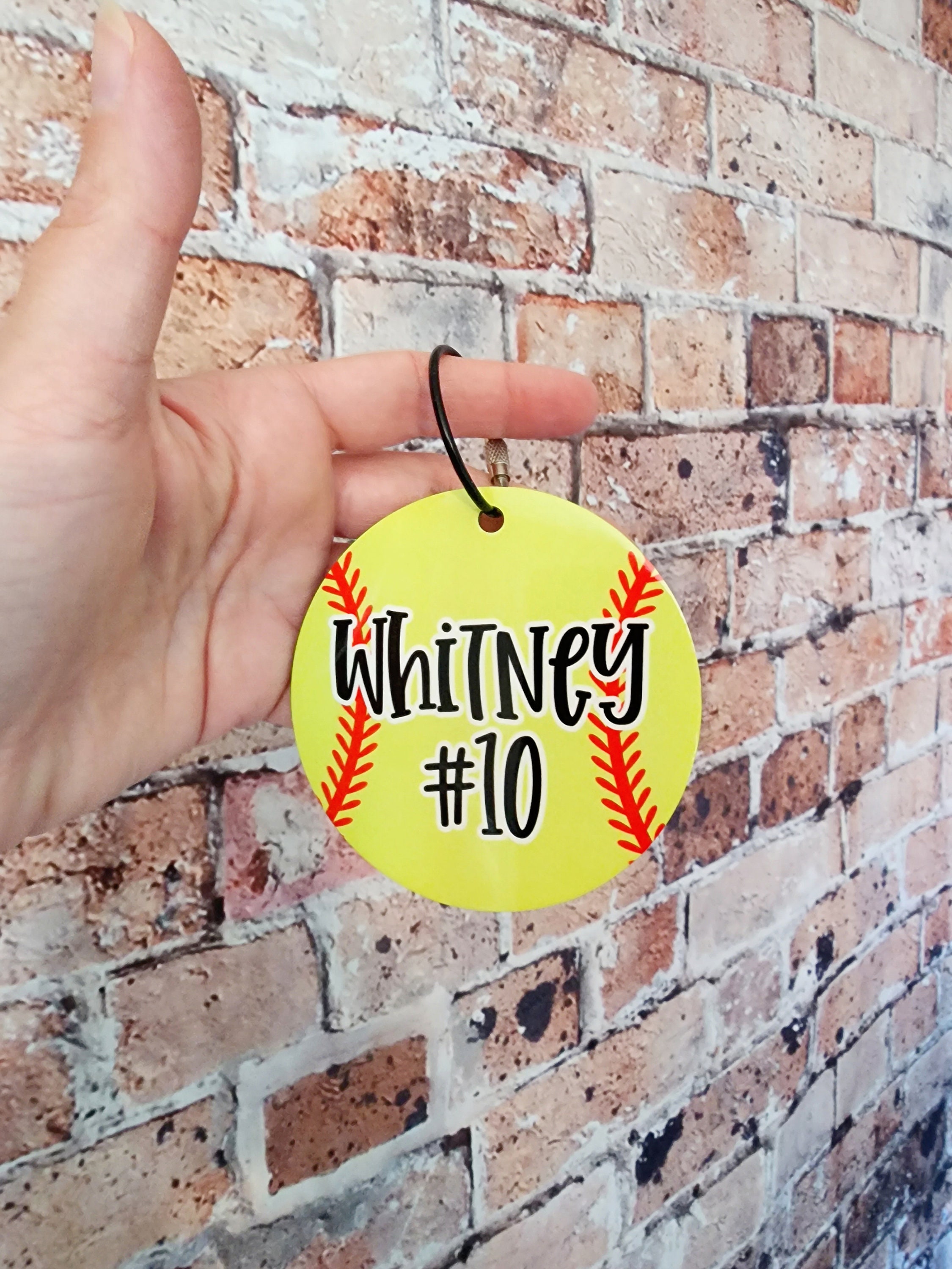 Custom Bag Tags Keychains Softball Tag Baseball Tag Soccer - Etsy