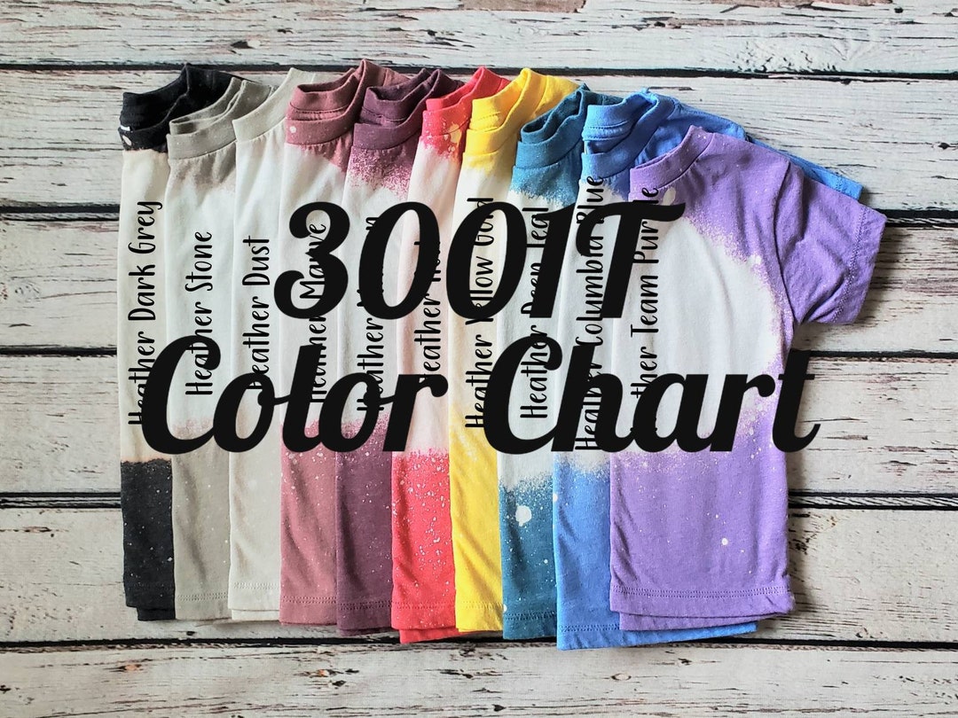 TODDLER COLOR CHART, Bella+canvas Bleached 3001T Color Chart, Bella ...
