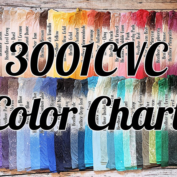 Bella Canvas 3001cvc Color Chart - Etsy