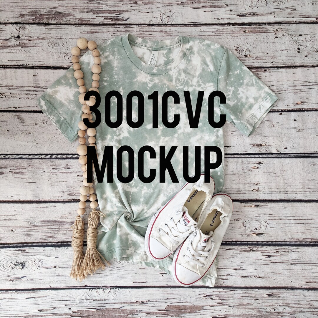 Heather Dusty Blue Mockup 3001CVC Bellacanvas Acid Wash - Etsy