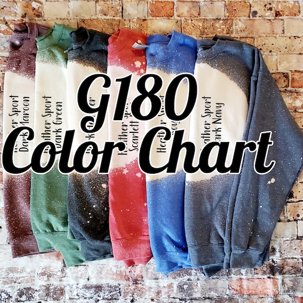 Gildan G180 Color Chart - Etsy