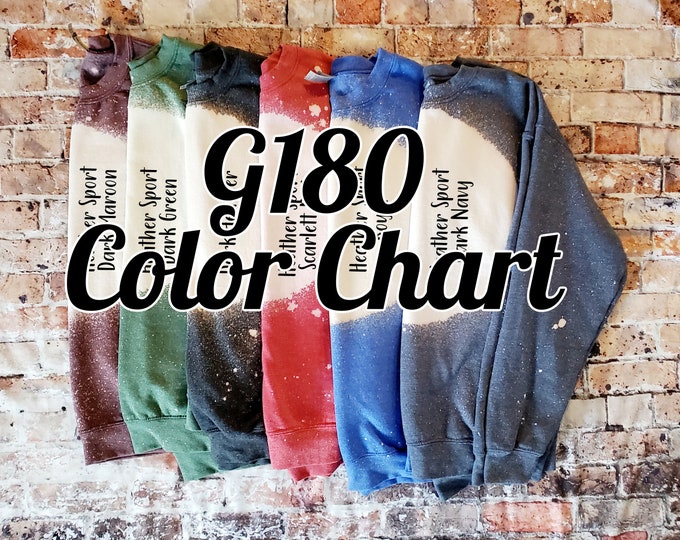 COLOR CHART G180 Color Chart Gildan Crewneck Chart Gildan - Etsy