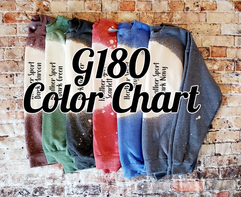 COLOR CHART, G180 Color Chart, Gildan Crewneck Chart, Gildan Sweatshirt ...