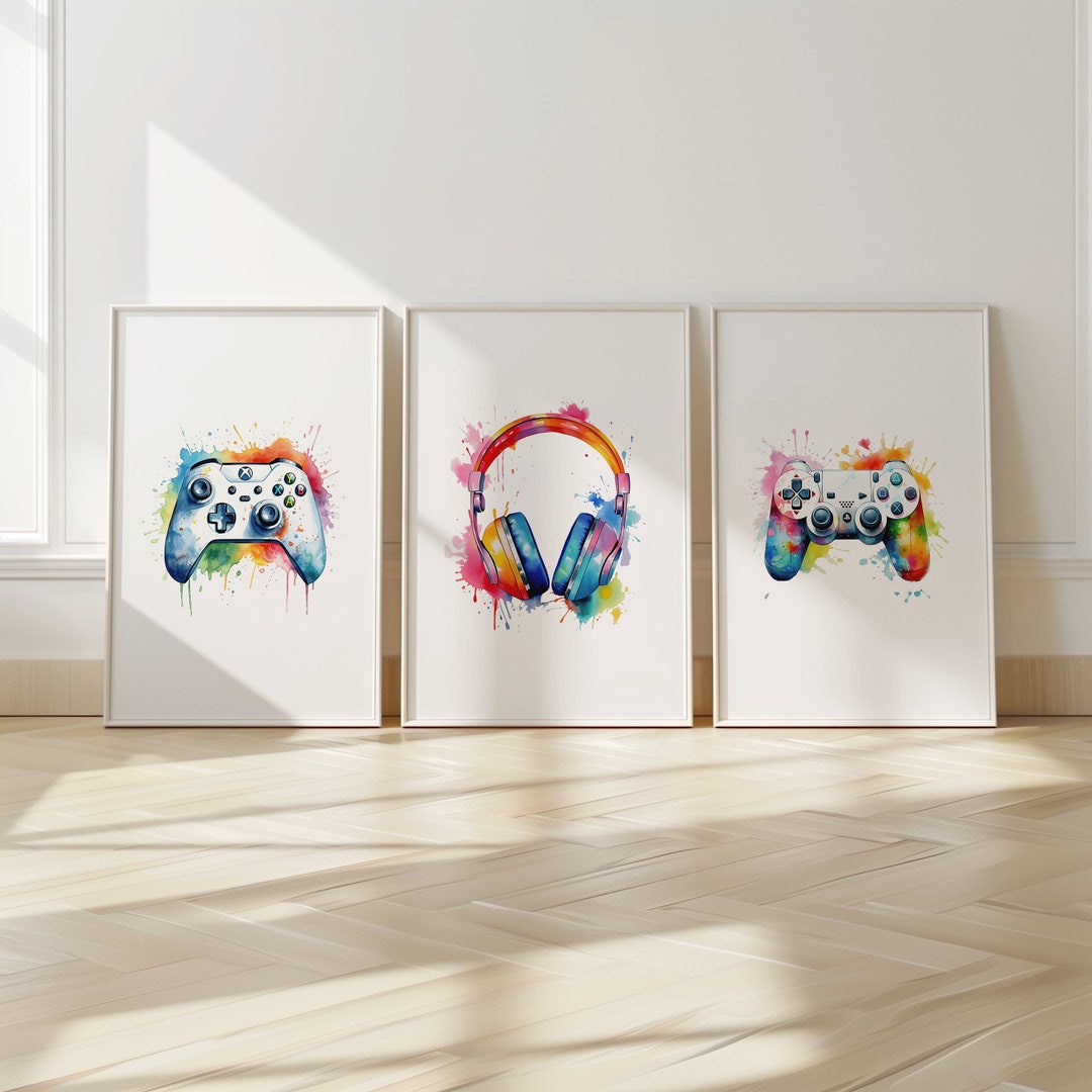 Set of 3 Gaming Prints Gaming Wall Art, Gaming Decor, Gamer Wall Art ...