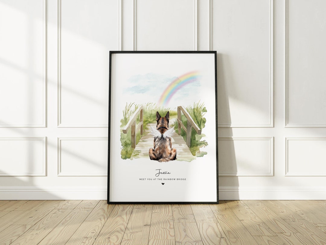 Dog Memorial Rainbow Bridge Print, Personalized Multiple Pet Custom ...