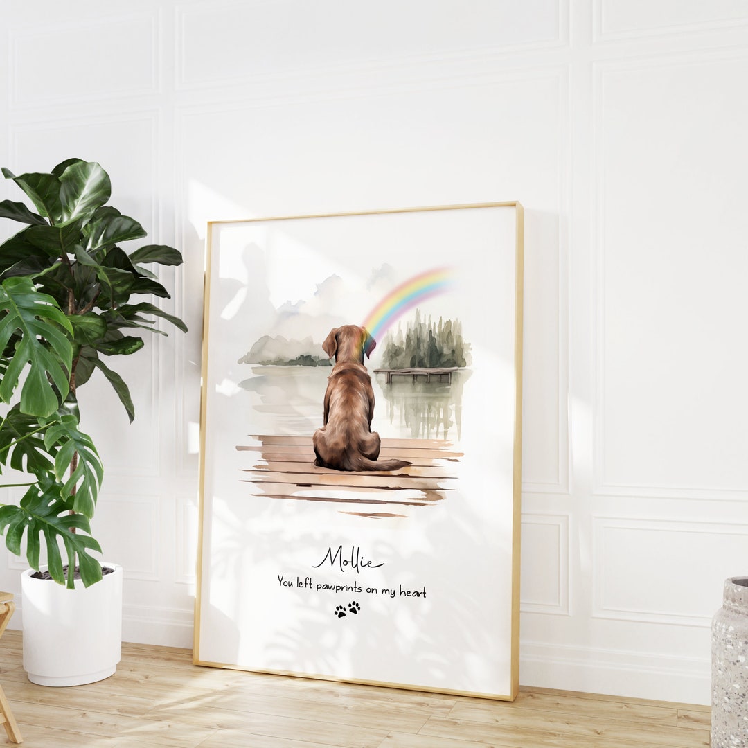 Dog Memorial Rainbow Bridge Print, Personalized Multiple Pet Custom ...