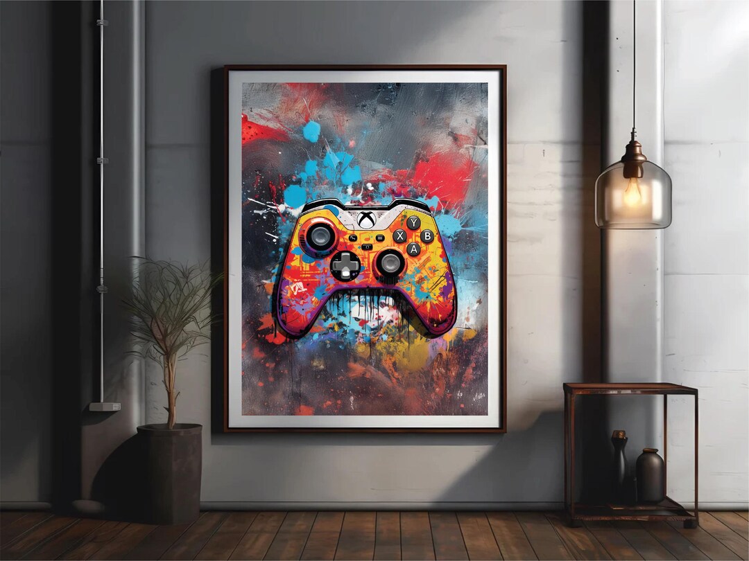 Gaming Graffiti Wall Art, Game Controller Digital Art Poster Print ...