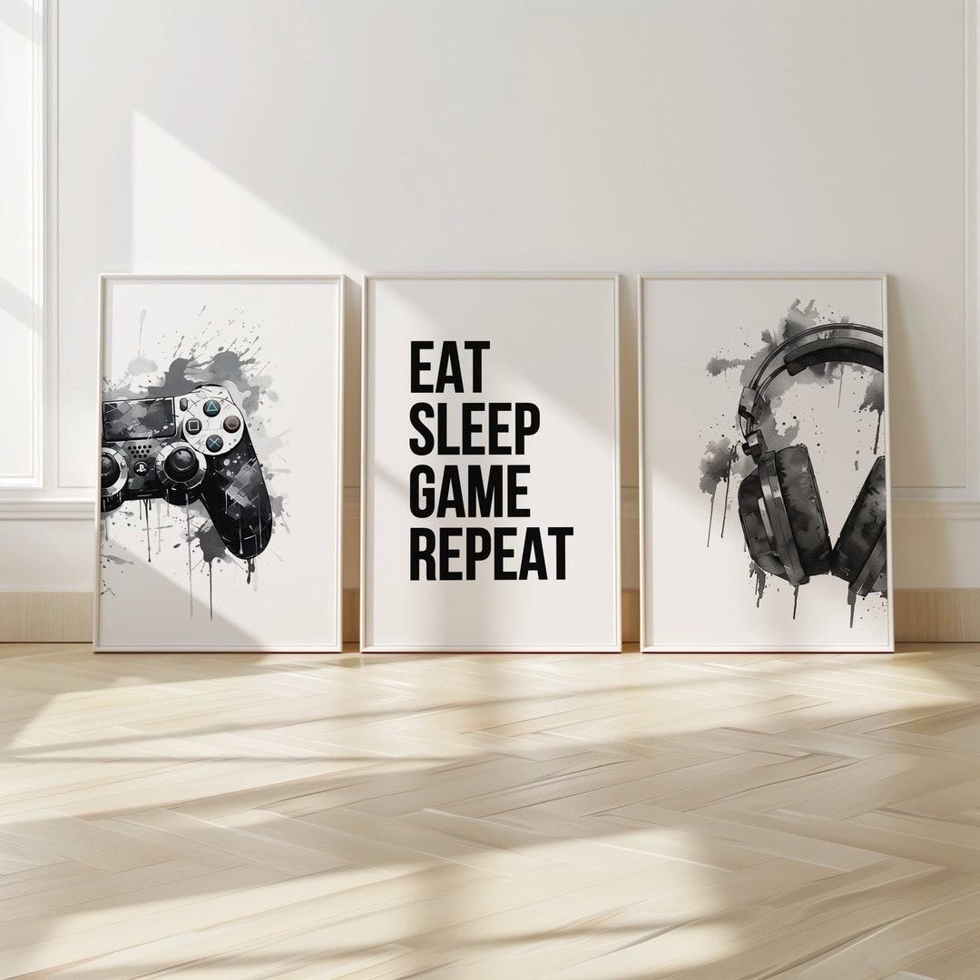Set of 3 Gaming Prints Gaming Wall Art, Gaming Decor, Gamer Wall Art ...