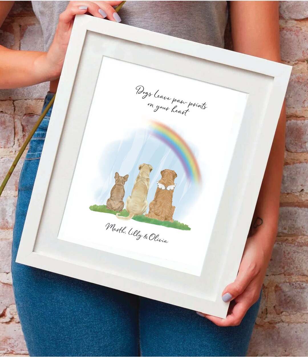 Pet Print Pet Loss Gift Dog Memorial Print Rainbow Bridge - Etsy