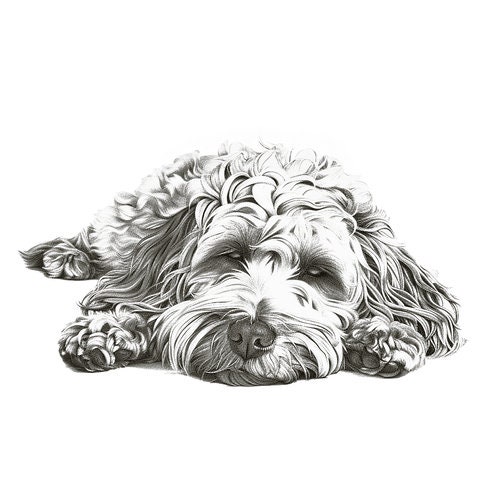 Cockapoo Clipart, Sketch Drawings, Digital Download, Wall Art, Cockapoo ...