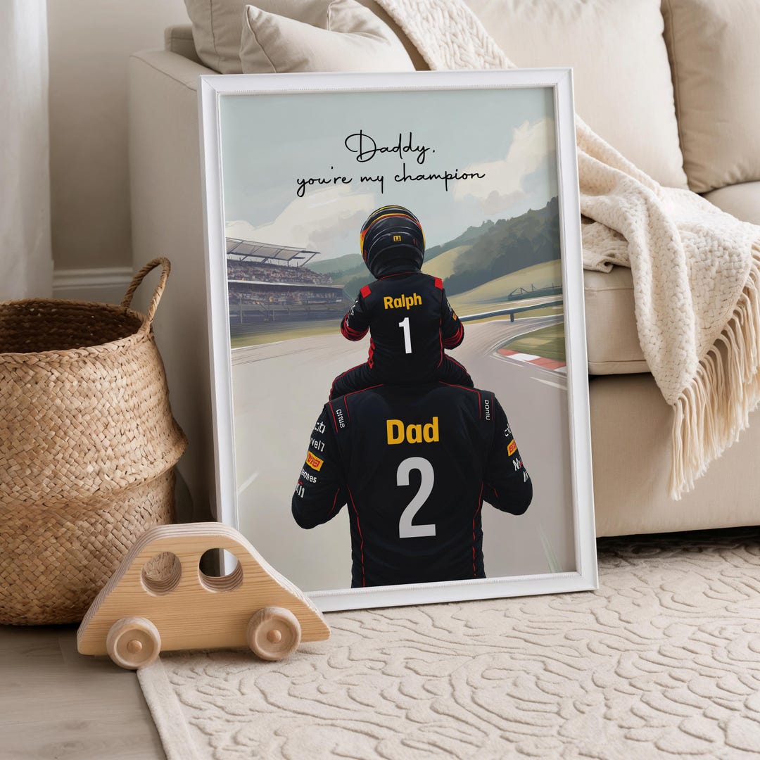 Custom Racing Car Print, Personalised Racing Gift, Gift for Dad, Father ...
