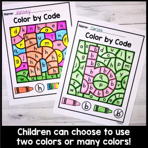 Lowercase Letter Recognition, Color by Code, Lowercase Letters ...