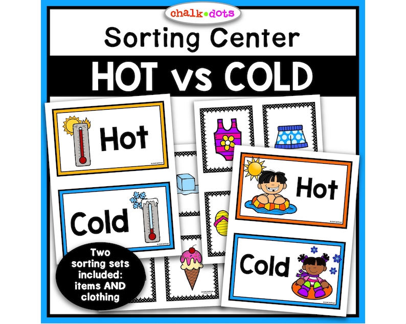 Hot and Cold Sorting, Clothing Sort, Preschool, Prek, Kindergarten ...