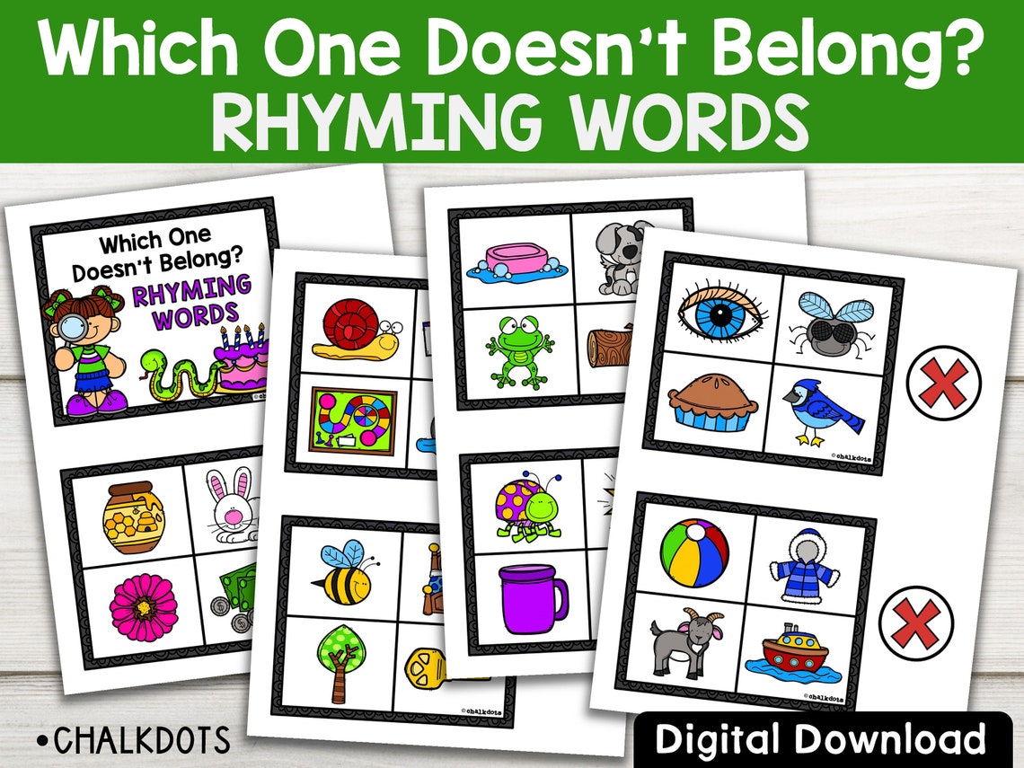 Rhyming Words Rhyming Words Activity Which Rhyming Word - Etsy