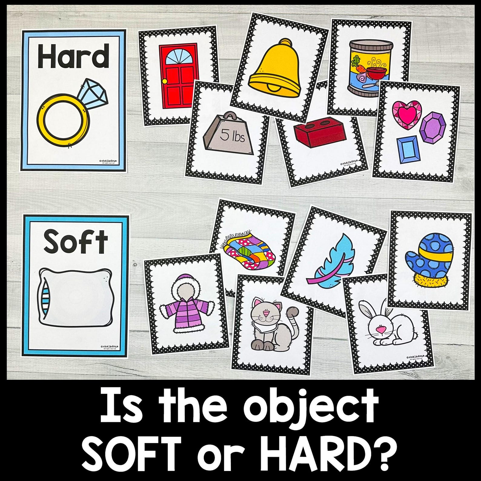Hard and Soft Sort, Preschool Sorting Activity, Five Senses - Touch ...