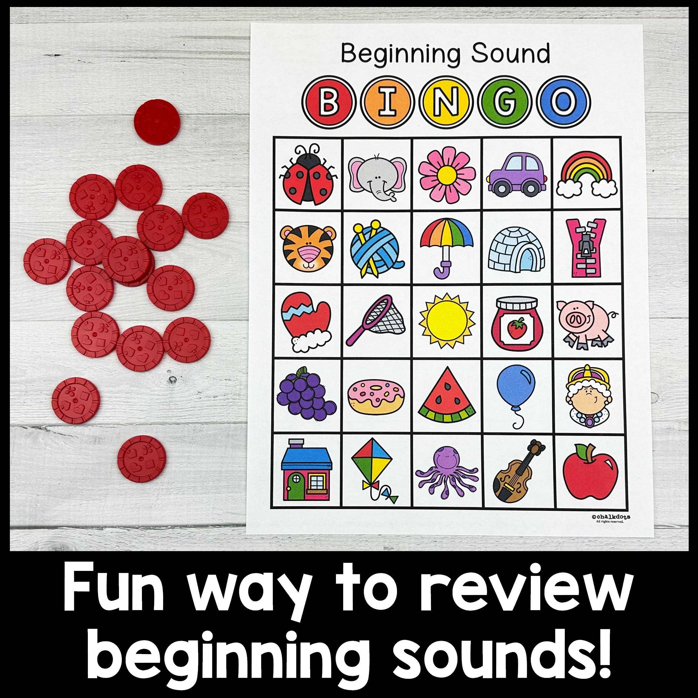 Alphabet Bingo, Beginning Sound Bingo, Beginning Sound Review ...
