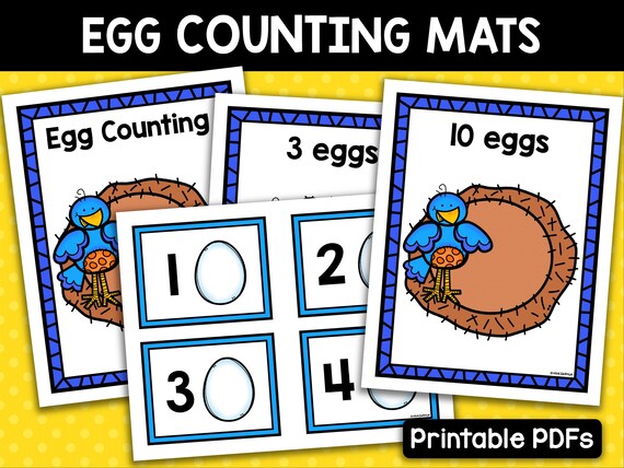 Egg Counting Mats Number Mats Play Dough Mats Numbers 1-10 - Etsy