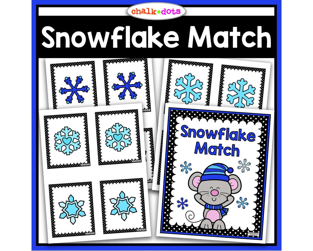Snowflake Match, Winter Center Matching Activity, Visual Discrimination ...