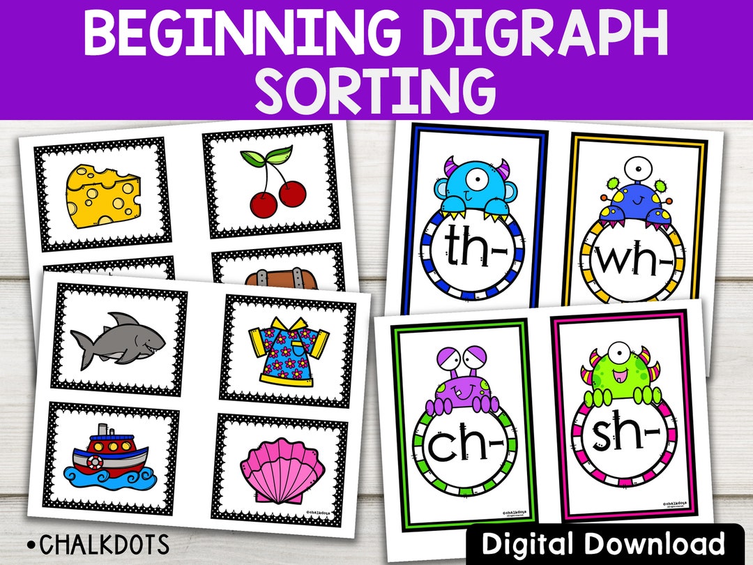 Digraph Sort Beginning Digraphs Digraph Sorting Cards - Etsy