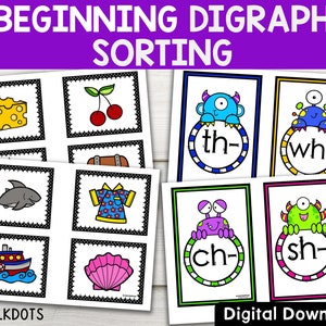 Digraph Sort Beginning Digraphs Digraph Sorting Cards - Etsy