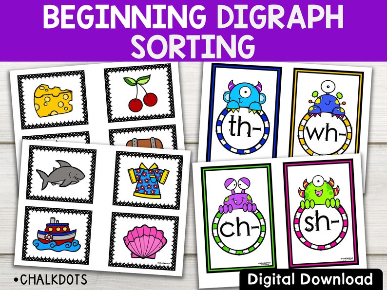 Digraph Sort Beginning Digraphs Digraph Sorting Cards - Etsy