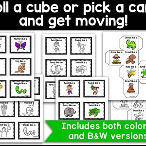 Movement Cards, Movement Cubes, Action Cards, Preschool, Prek ...