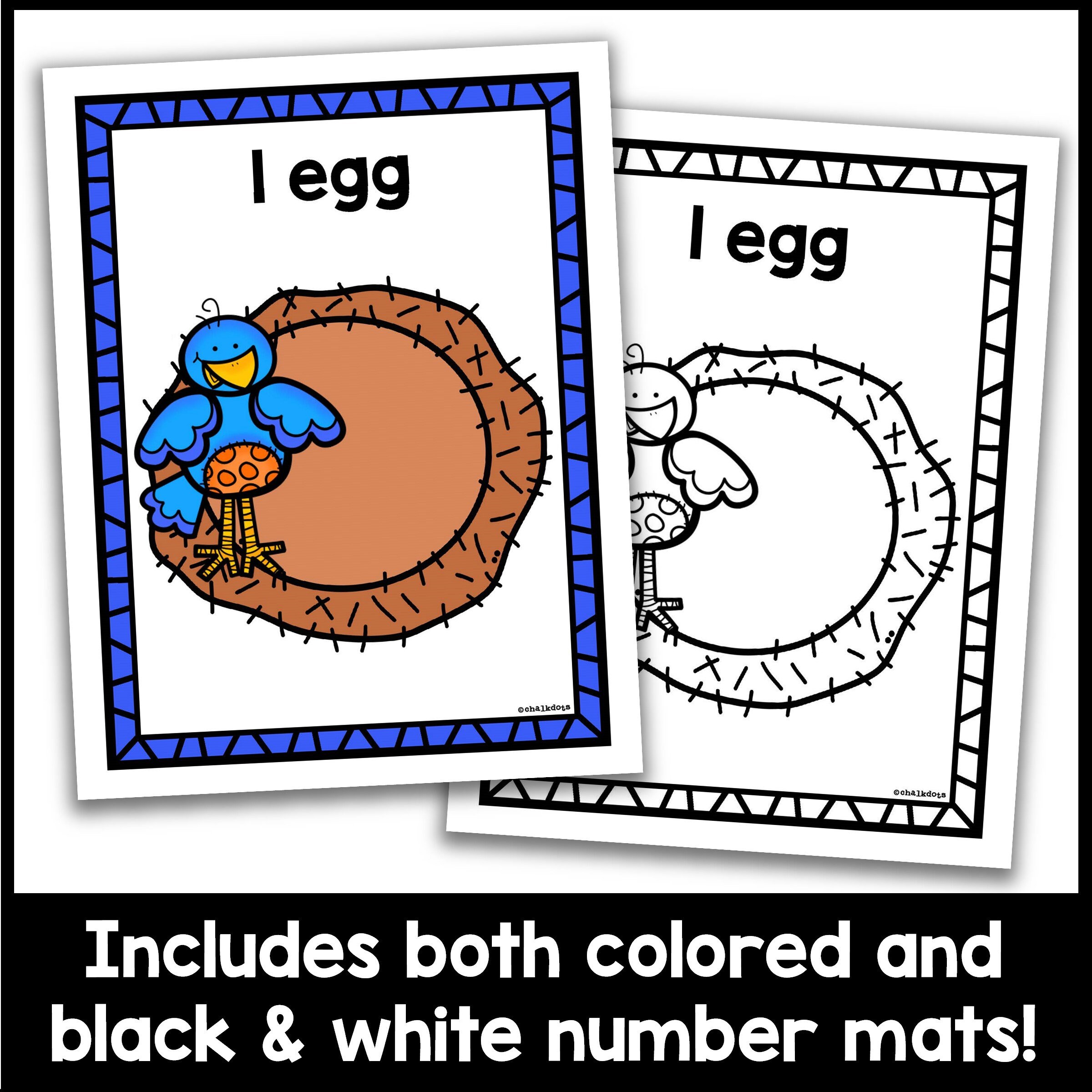 Egg Counting Mats, Number Mats, Play Dough Mats, Numbers 1-10, Counting ...