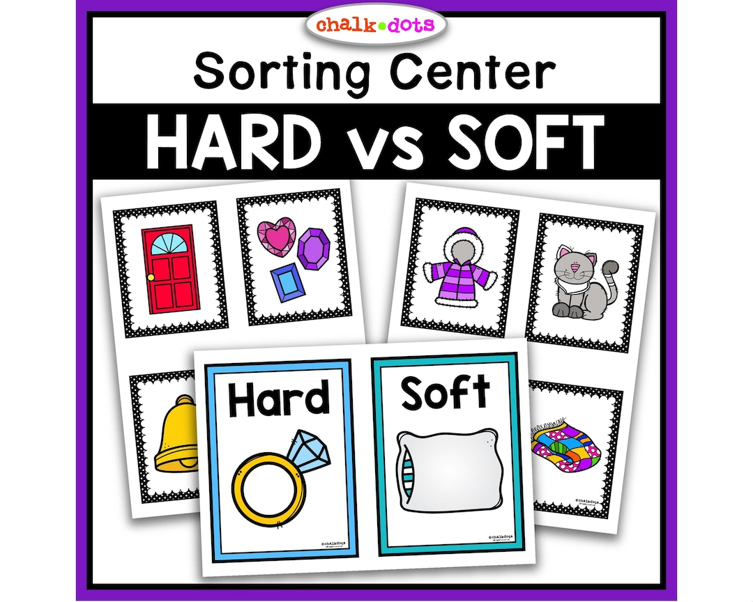 Hard and Soft Sort, Preschool Sorting Activity, Five Senses - Touch ...