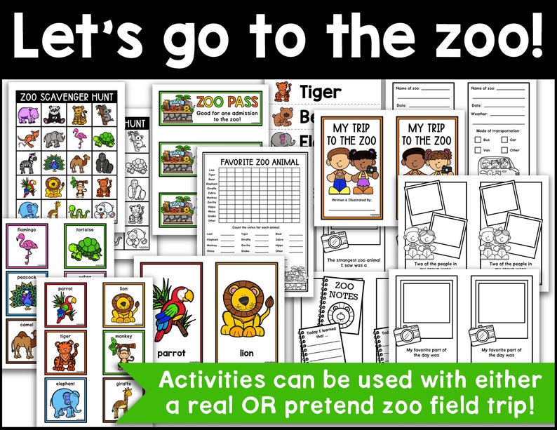 Zoo Scavenger Hunt, Zoo Field Trip Activities, Zoo Animal Cards, Zoo ...