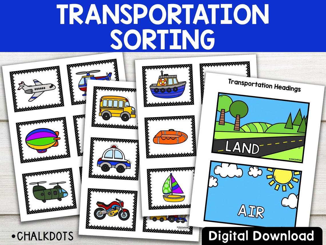 Transportation Sort Vehicle Sort Transportation Sorting - Etsy