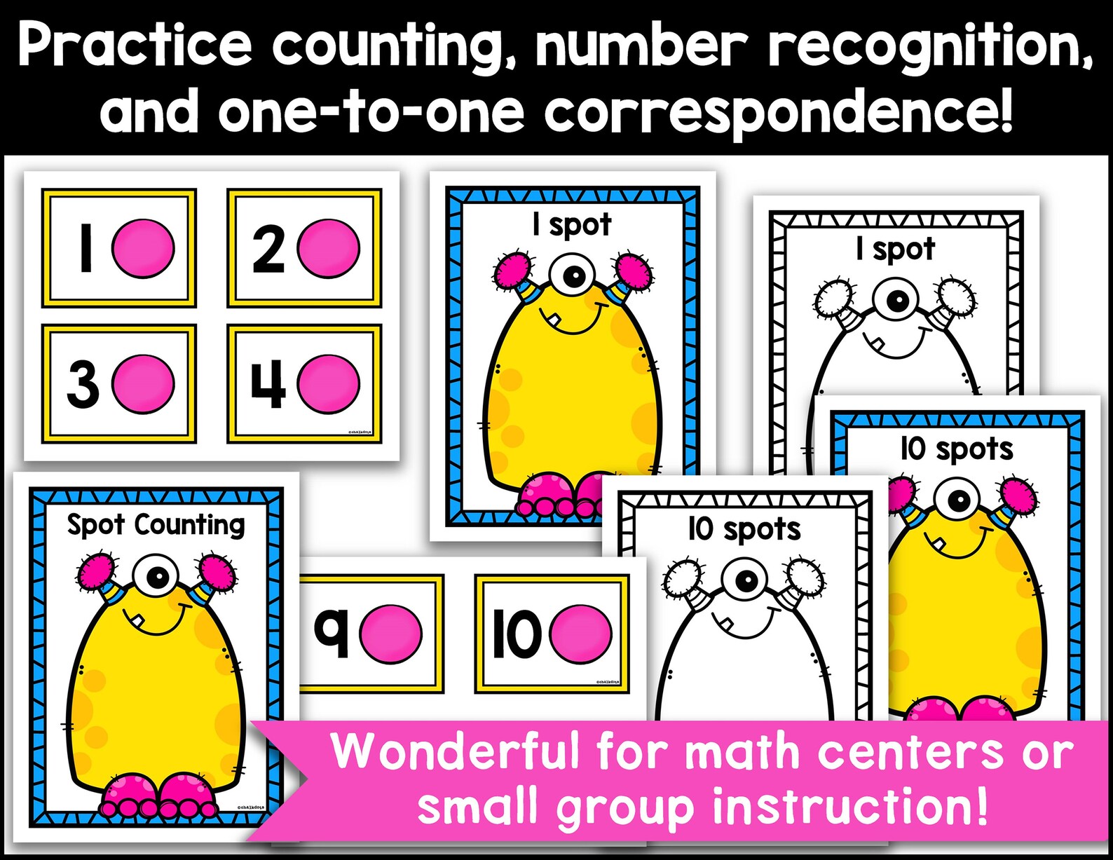 Monster Counting Mats, Number Mats, Play Dough Mats, Numbers, Counting ...