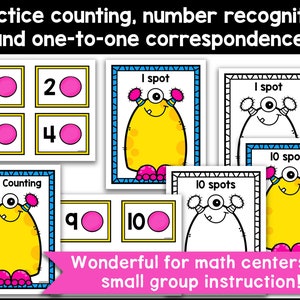 Monster Counting Mats, Number Mats, Play Dough Mats, Numbers, Counting ...