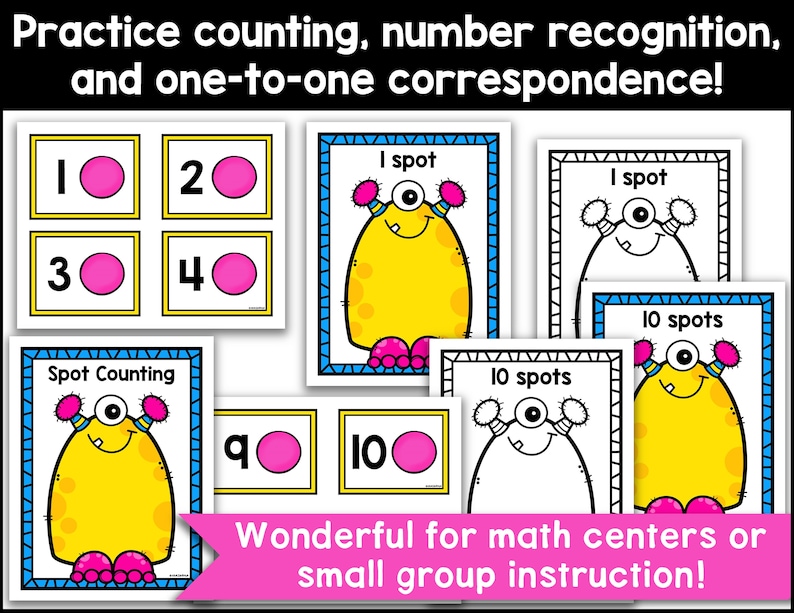Monster Counting Mats, Number Mats, Play Dough Mats, Numbers, Counting ...